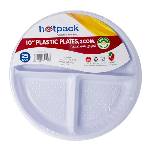 Buy Hotpack Plastic Plates White 10 Inches 25 Pcs Online | South Asian ...